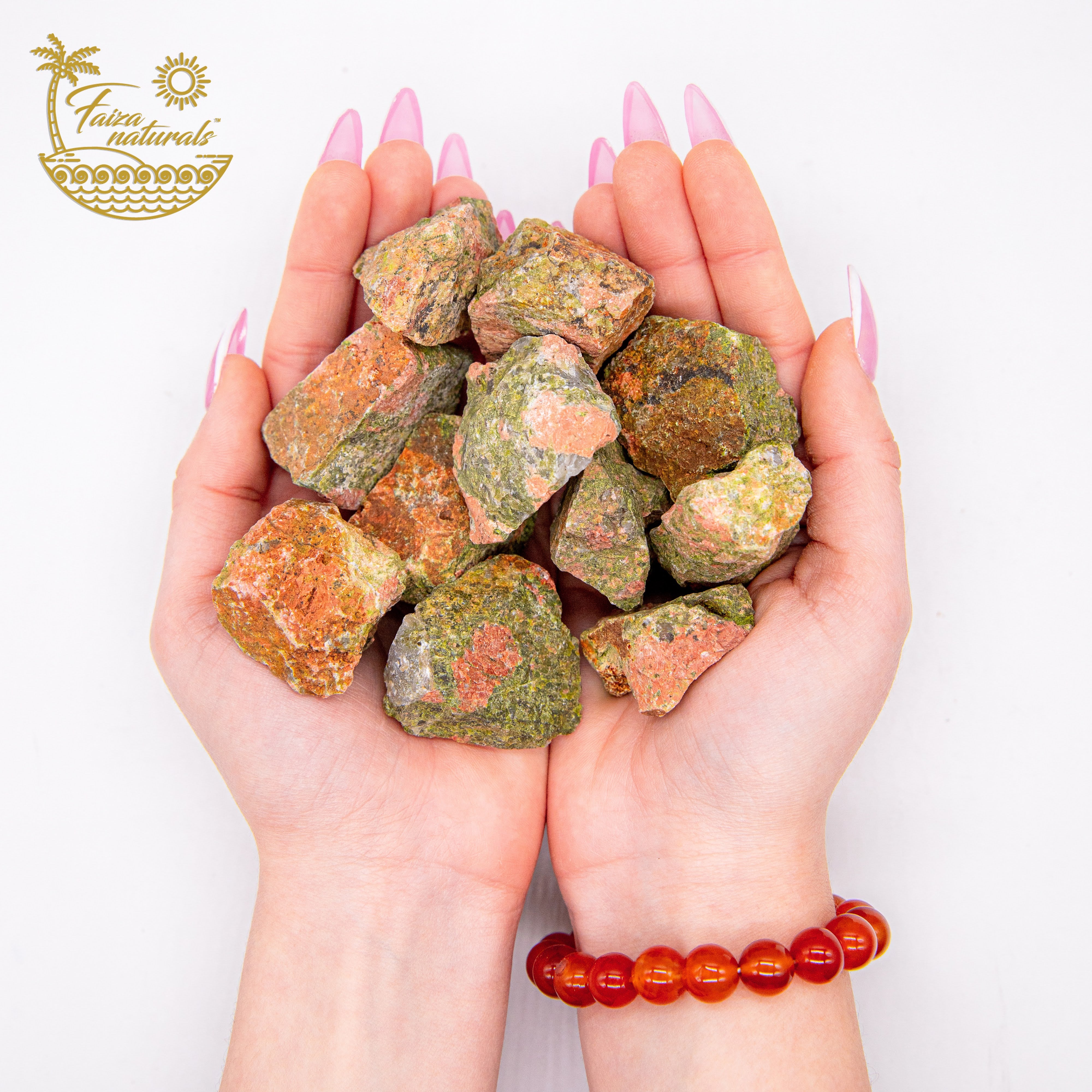 Unakite Raw Crystals – FAIZA NATURALS - Live Better With Nature